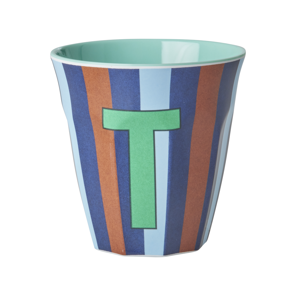 Striped Melamine Cup / Letter T – Domestic Science Home