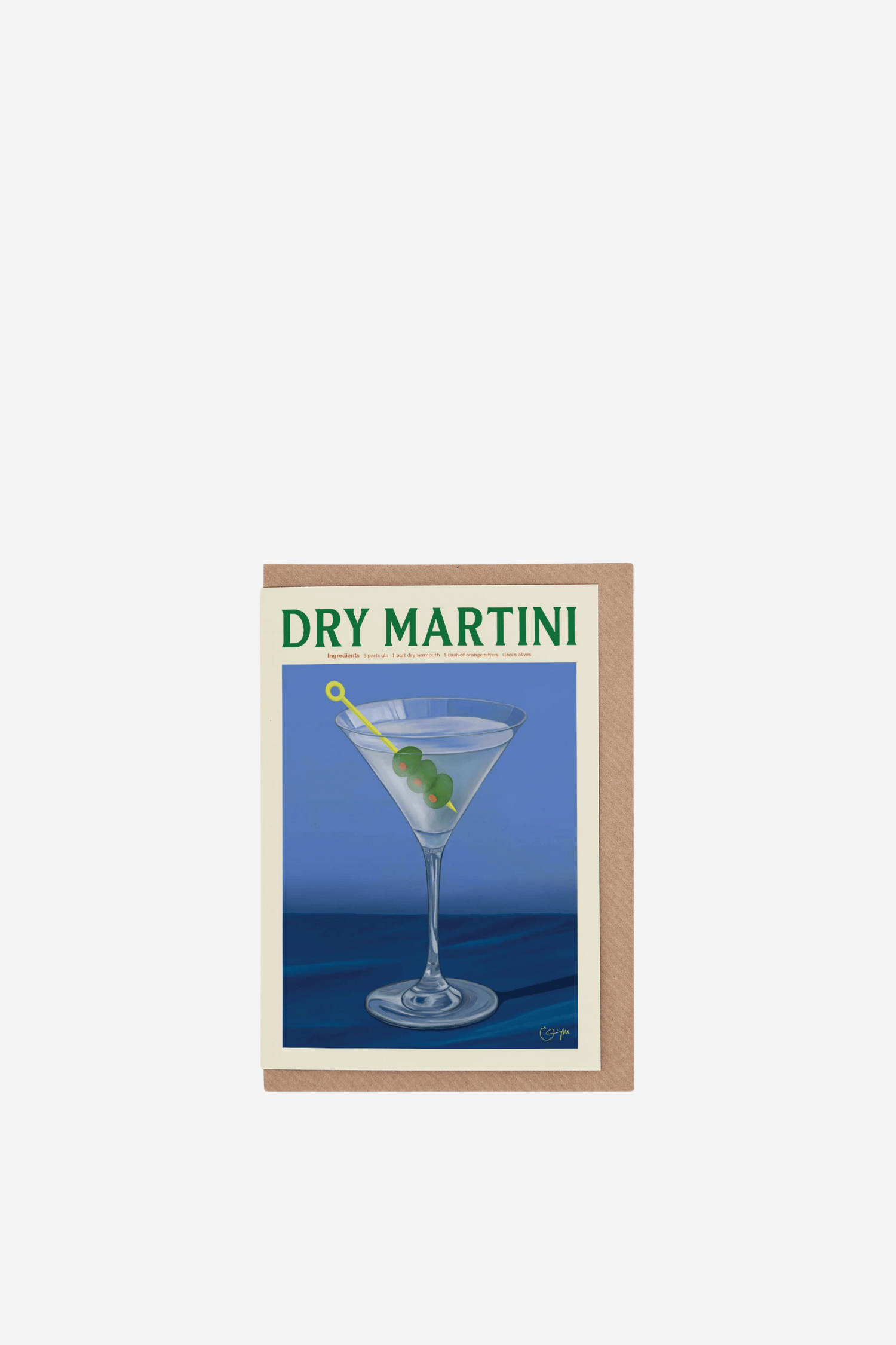 Dry Martini Greetings Card – Domestic Science Home