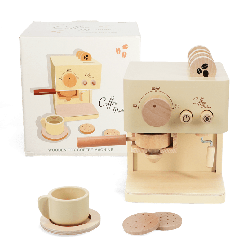 Wooden Toy Coffee Machine Playset – Domestic Science Home