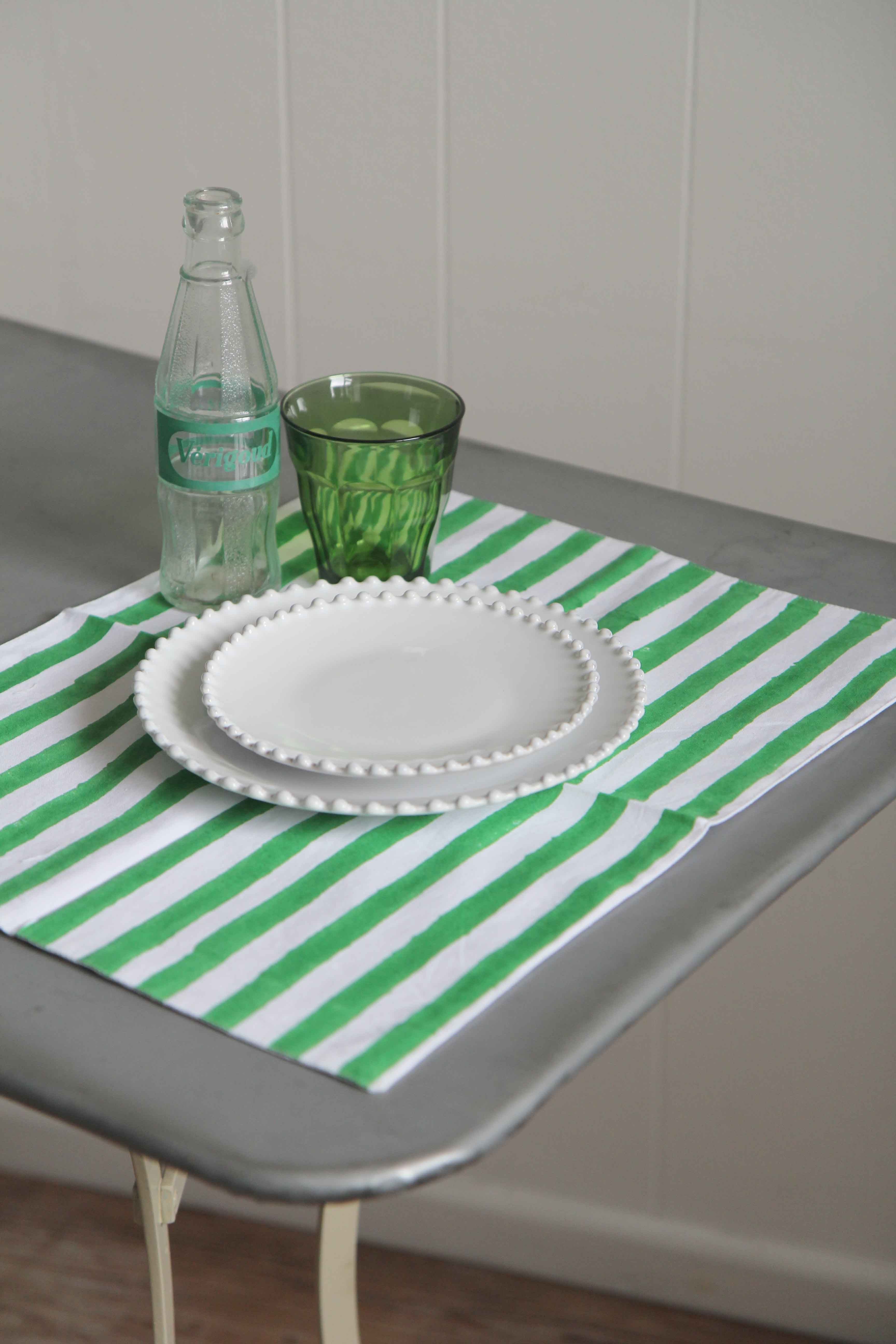 Stripe Table Placemat / Green – Domestic Science Home